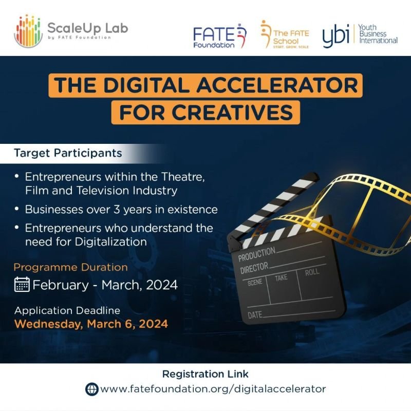 Fate Foundation Digital Accelerator Programme For Creatives - Agribusiness Digest Blog